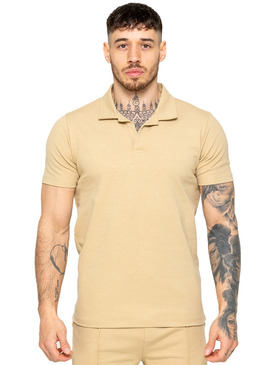 Kade Short Sleeve Polo Shirt - Stone – ENZO Jeans