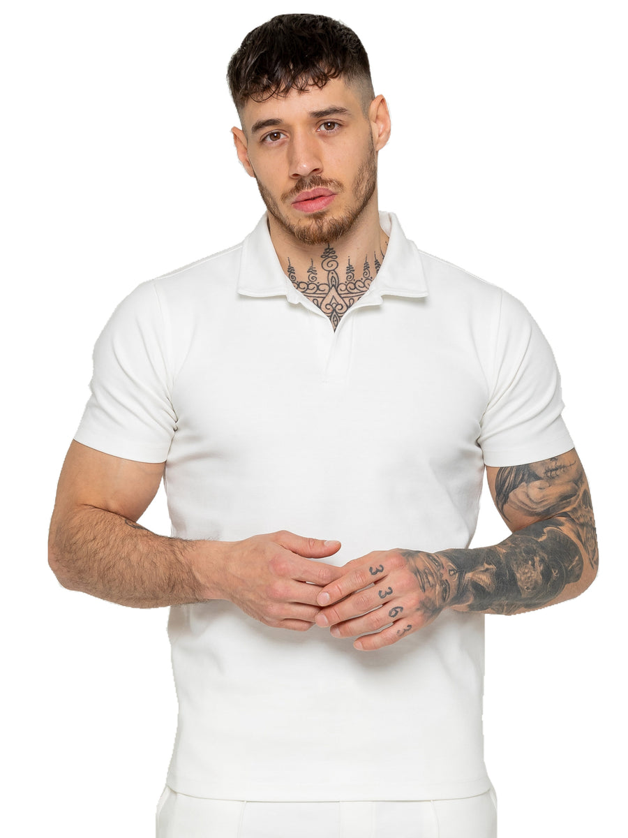 Kade Short Sleeve Polo Shirt - Off White – ENZO Jeans