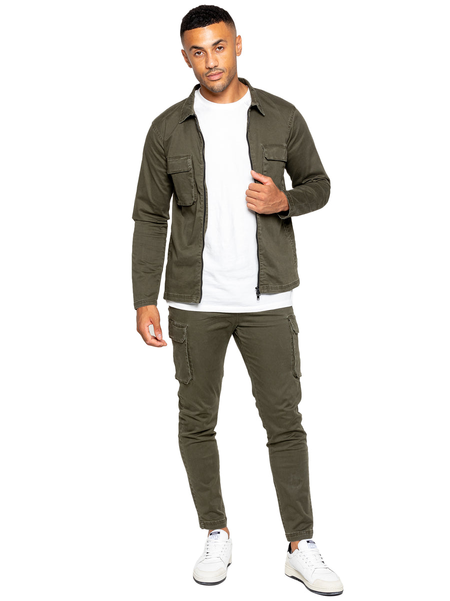 Nova Dye Cargo Jacket and Pants Set - Khaki – ENZO Jeans