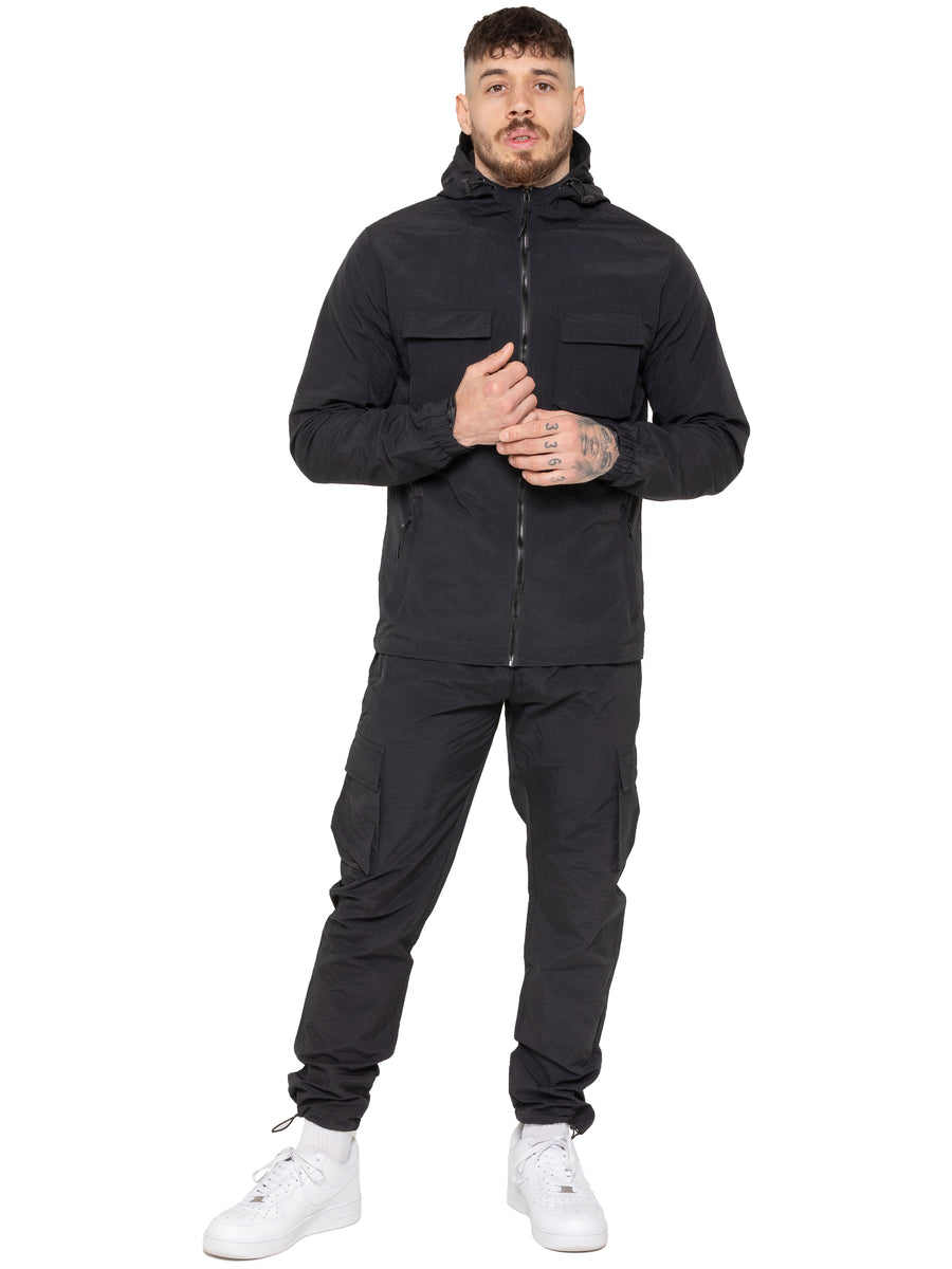 Samuele Crinkle Jacket and Cargo Pants Set - Black – ENZO Jeans