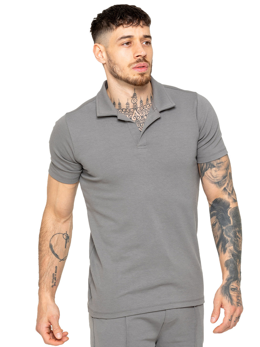 Kade Short Sleeve Polo Shirt - Grey – ENZO Jeans