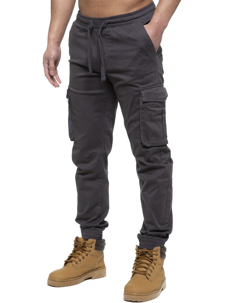 Brayden Cuffed Cargo Pants - Grey – ENZO Jeans